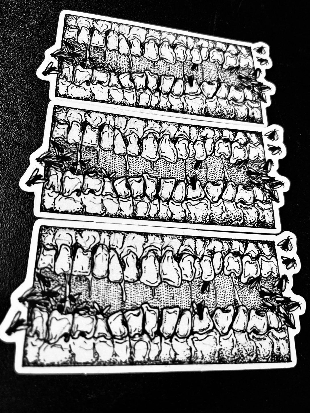 Teeth Flies Horror Art Sticker - Etsy