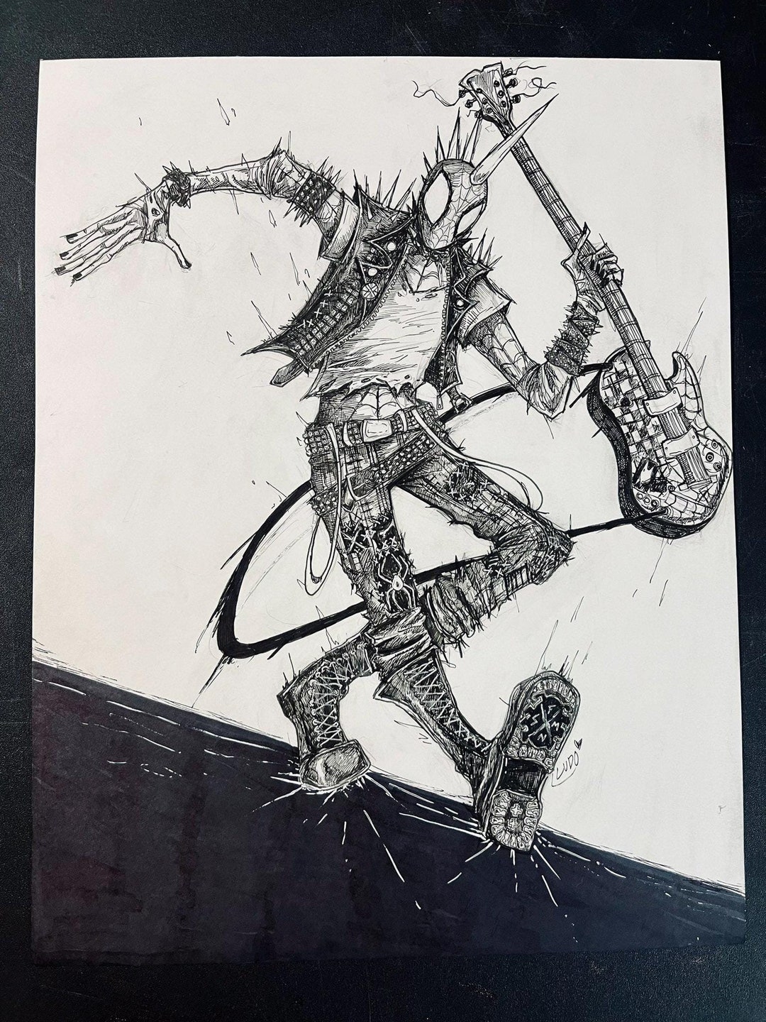 Hobie Brown Spiderpunk Spiderman Original Ink Art Piece - Etsy