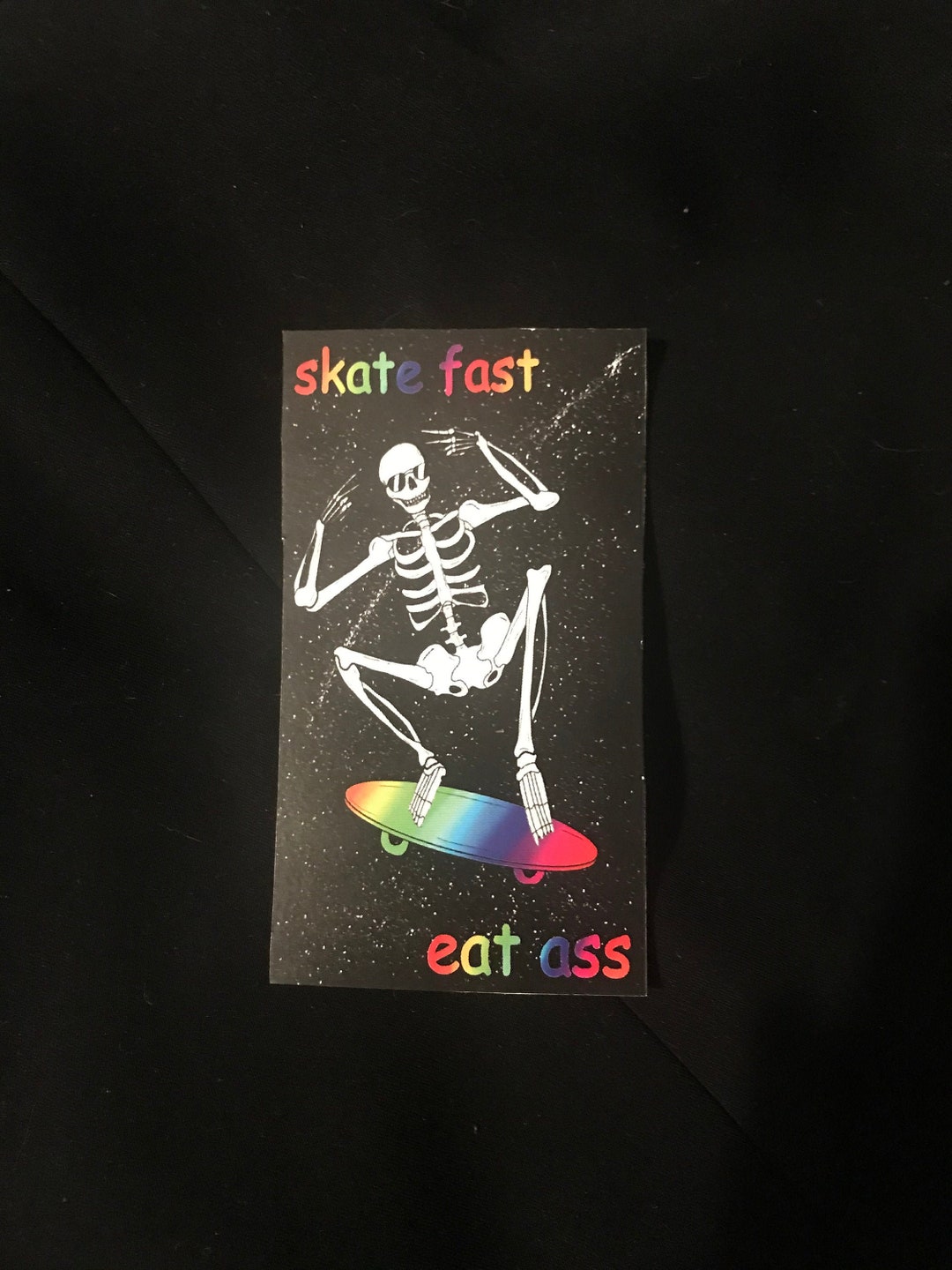 Skate Fast Eat Ass Skeleton Sticker - Etsy