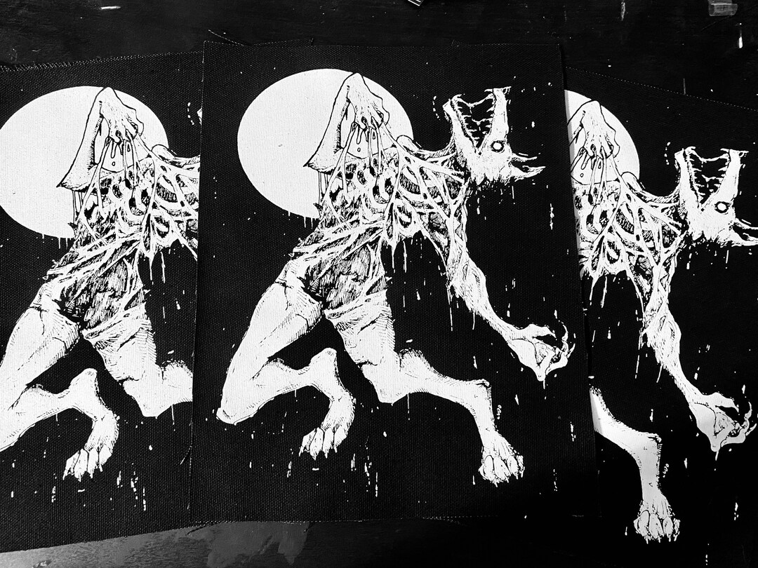Werewolf Monster Punk Sew on Screenprinted Patch - Etsy