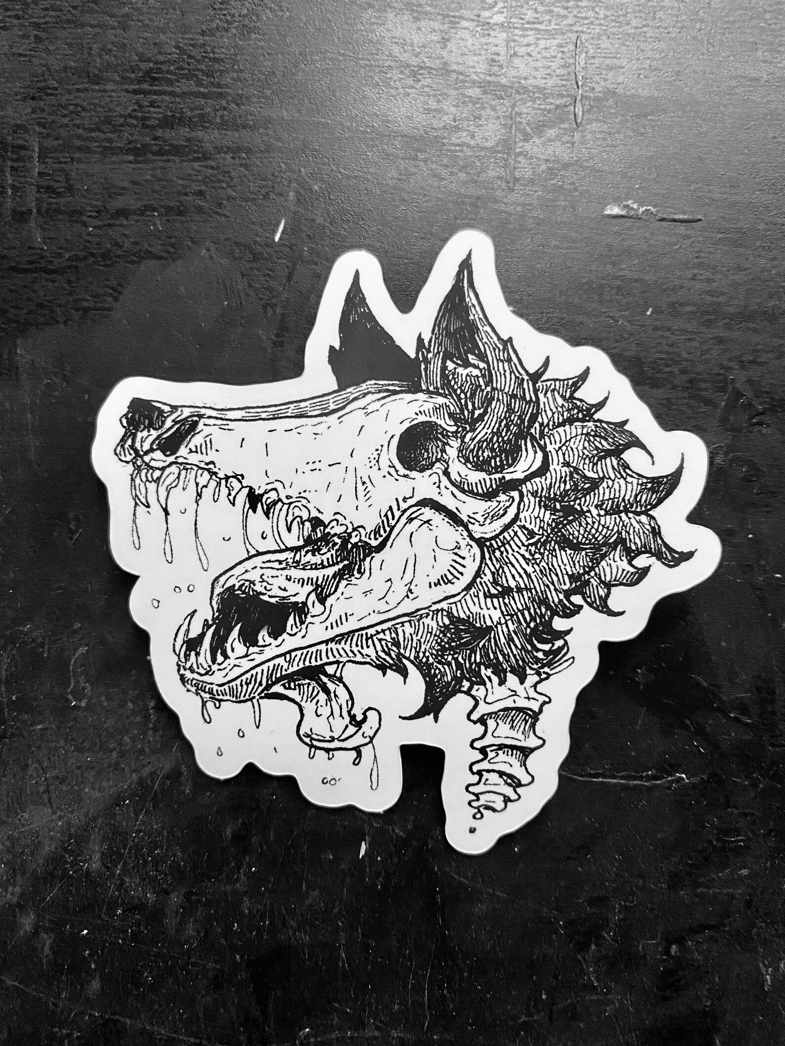 Wolf Skull Sticker - Etsy