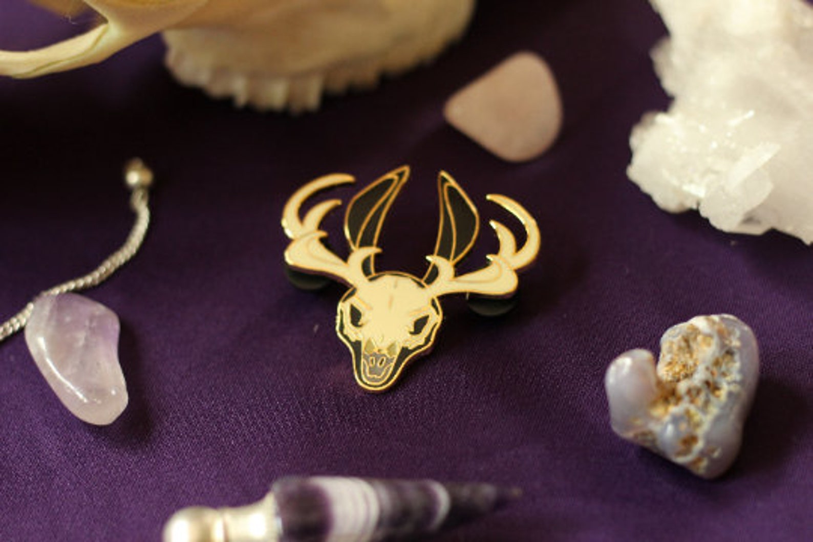 Jackalope Skull Cryptid Enamel Pin - Etsy