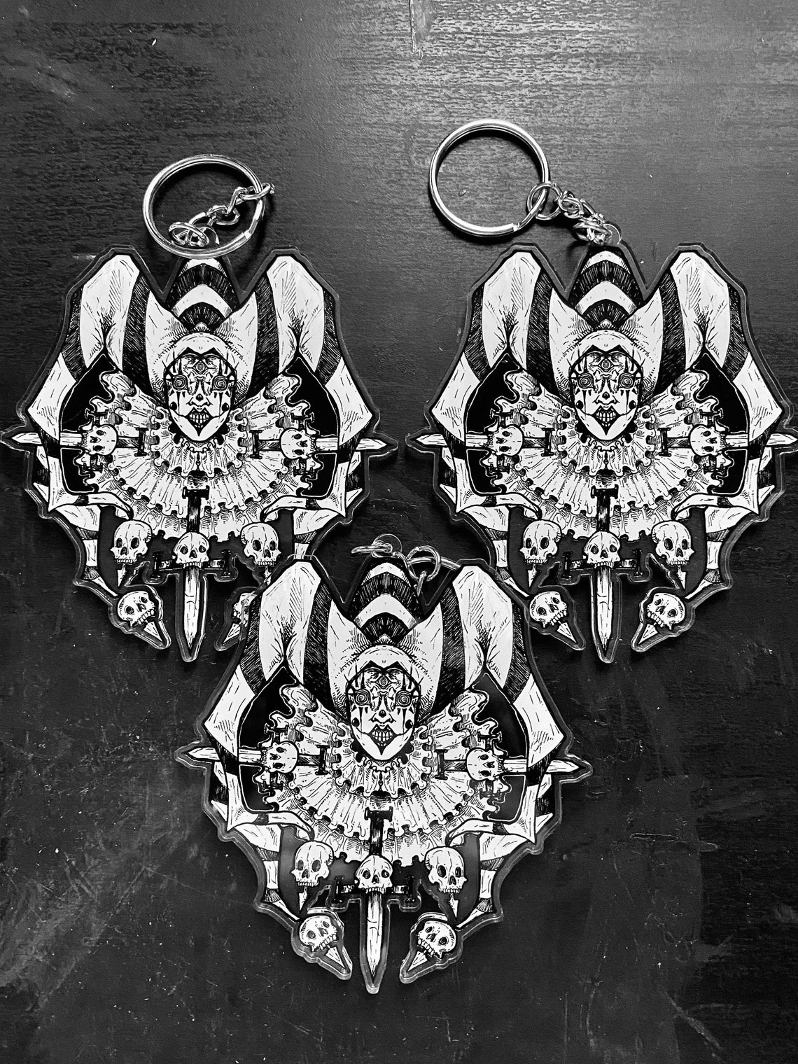 Death Jester Clear Acrylic Keychain - Etsy
