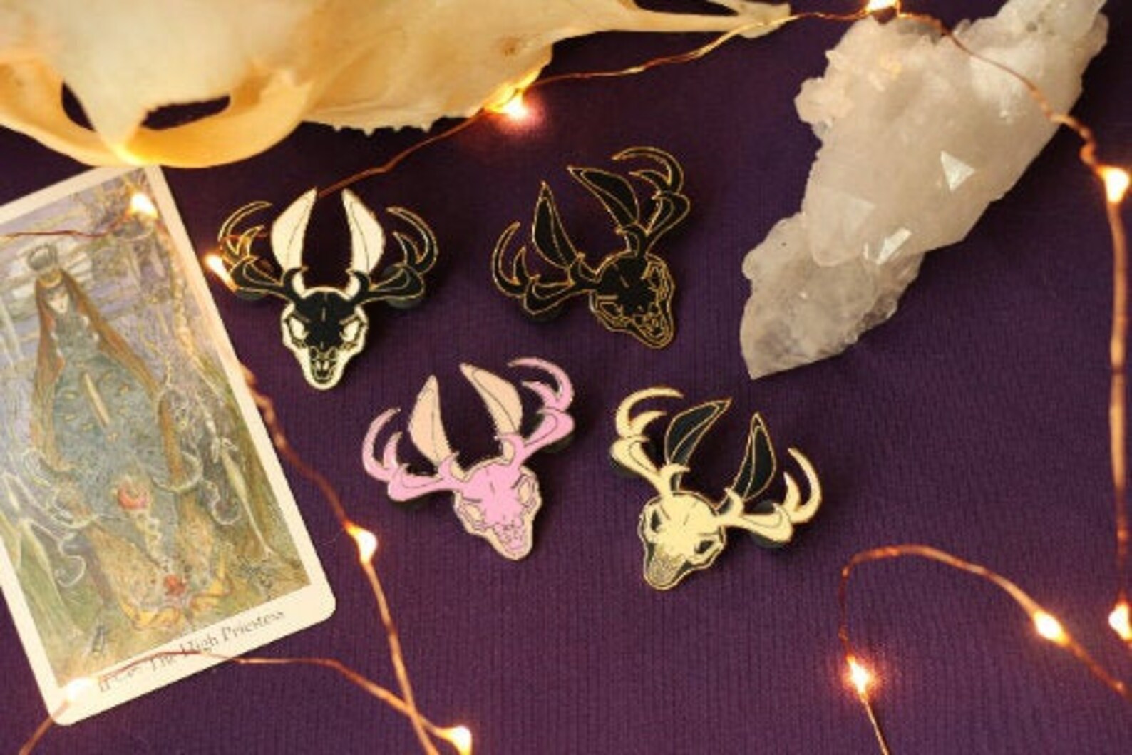 Jackalope Skull Cryptid Enamel Pin - Etsy