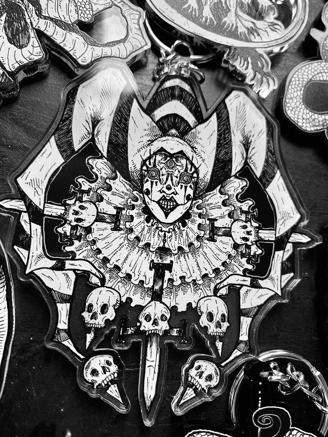 Death Jester Clear Acrylic Keychain - Etsy