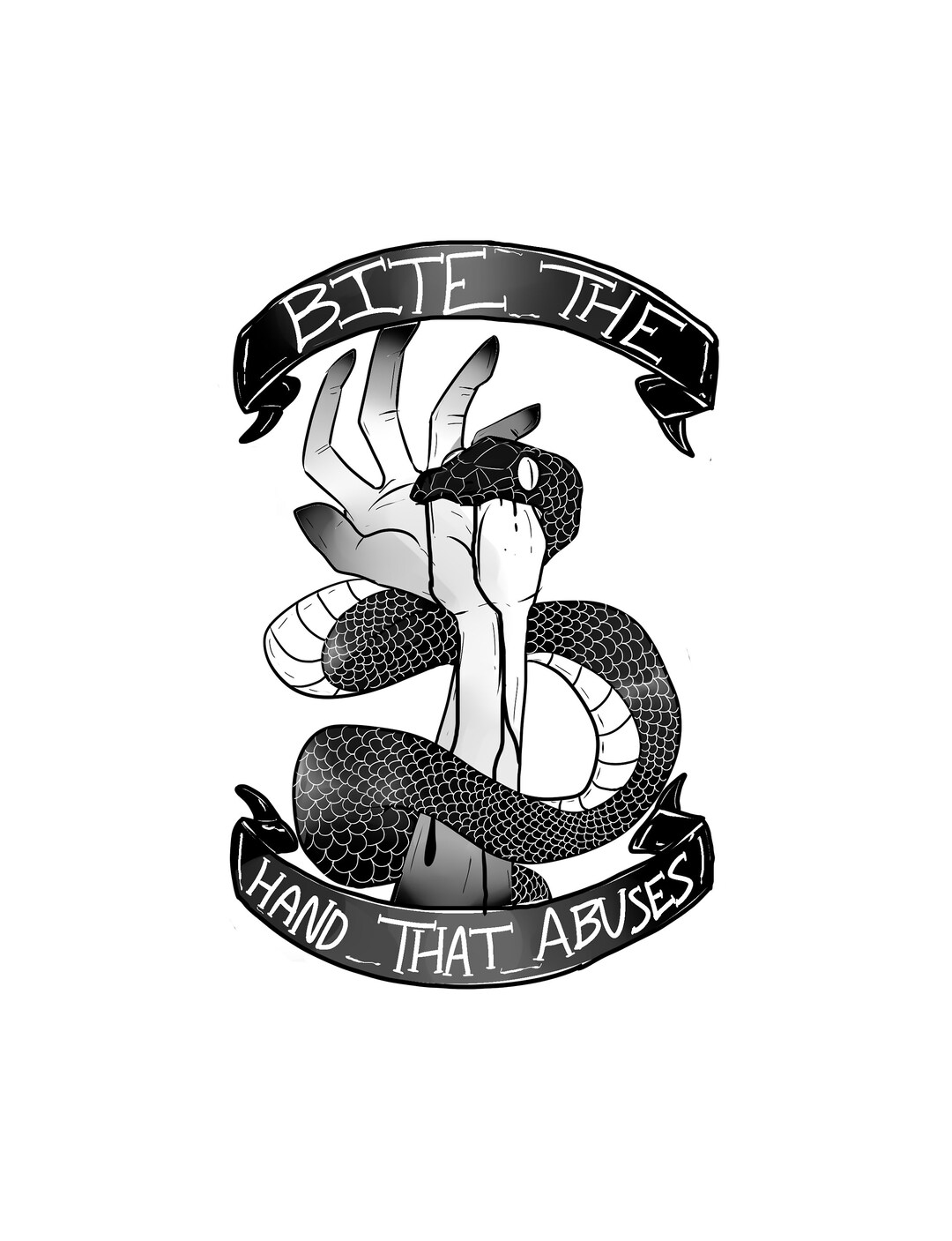 Bite the Hand That Abuses Sticker - Etsy