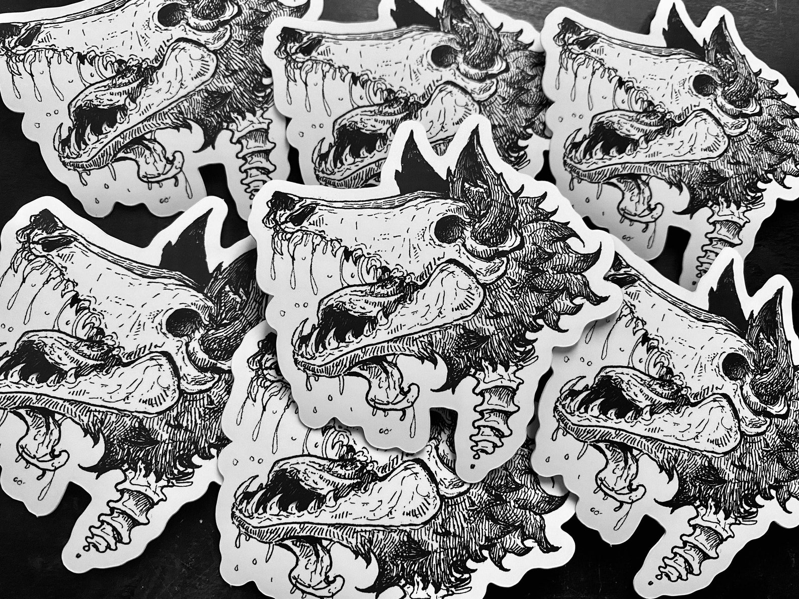 Wolf Skull Sticker - Etsy