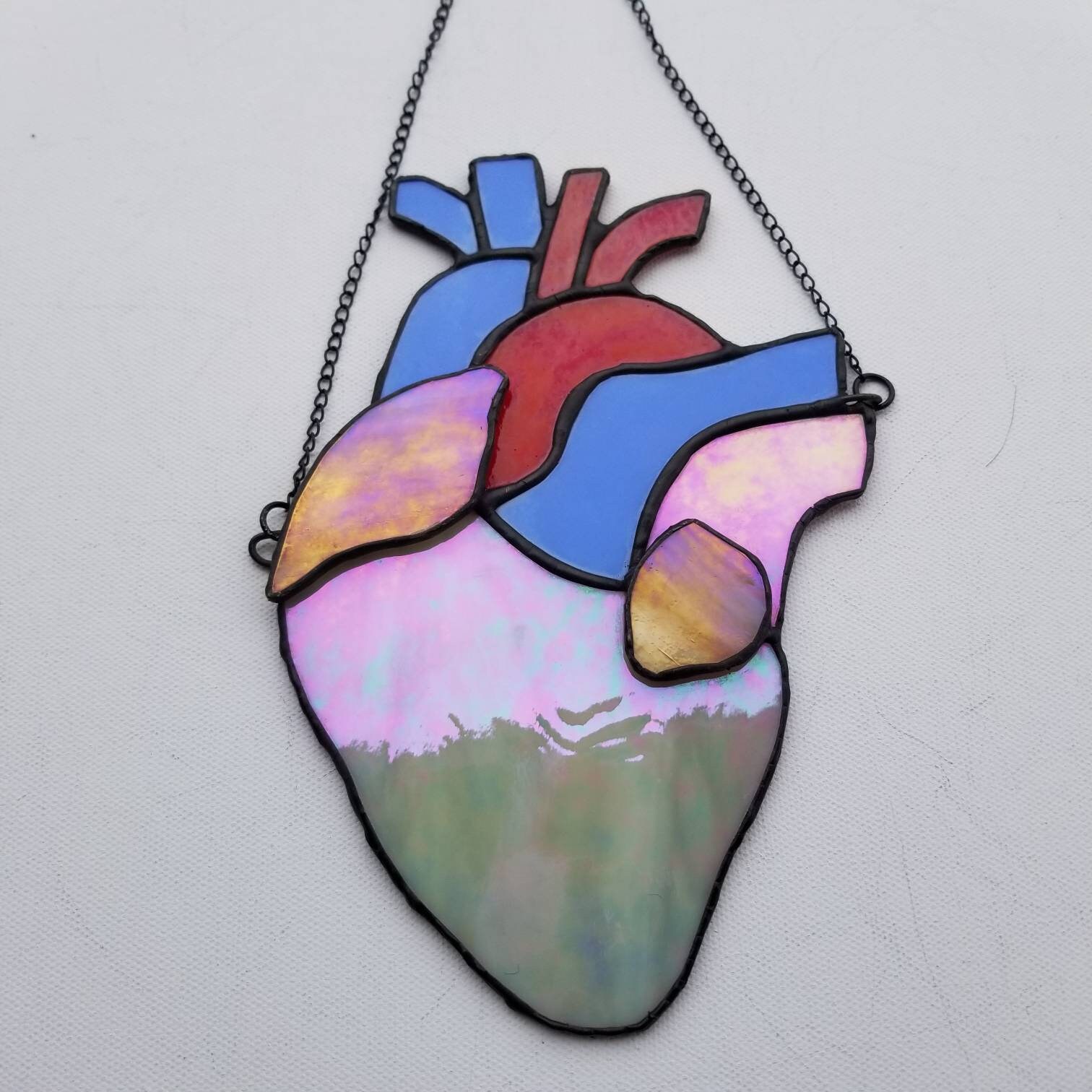Stained Glass Anatomical Heart - Etsy