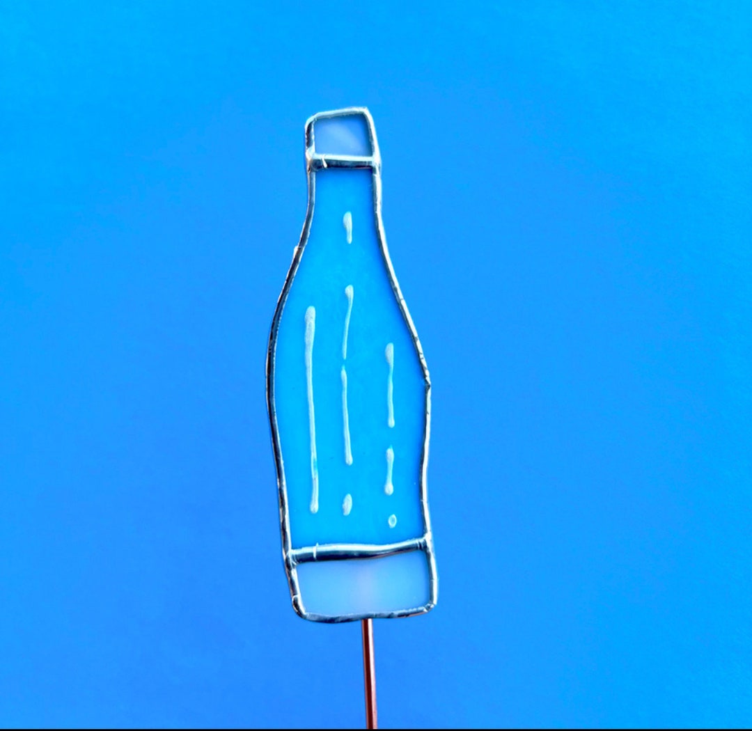 Wax Bottle Candy Stained Glass Plant Stake - Etsy