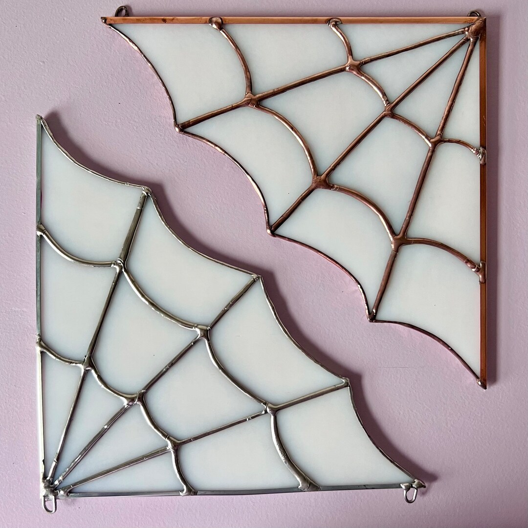 COPPER Stained Glass Spider Web Corner - Etsy