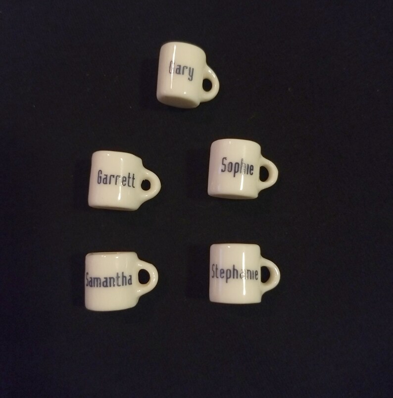 Itty Bitty Miniature Ceramic Coffee Cups Personalized Names | Etsy