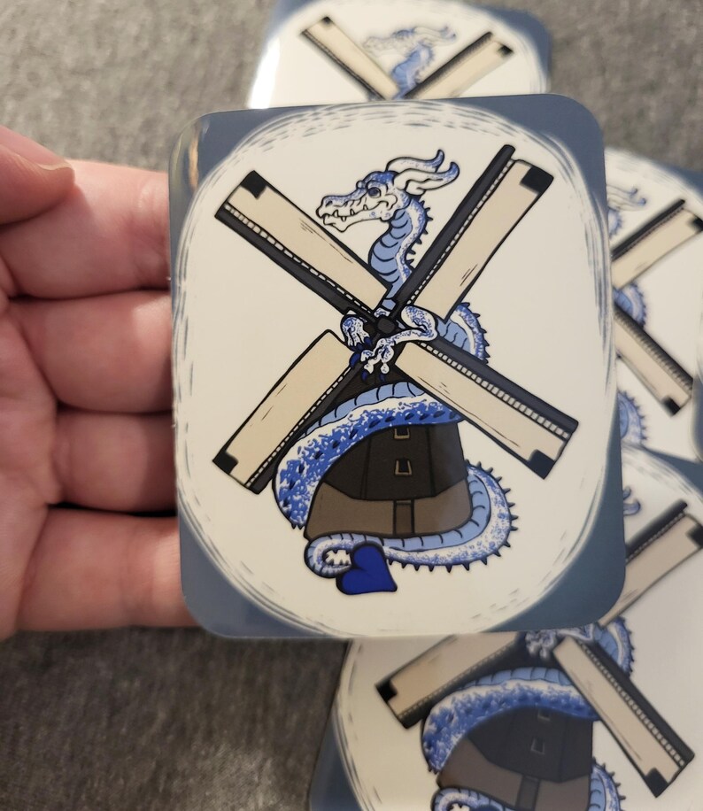 Windmill Wyrm Dragon and Windmill Vinyl Sticker Dutch Nederlands ...
