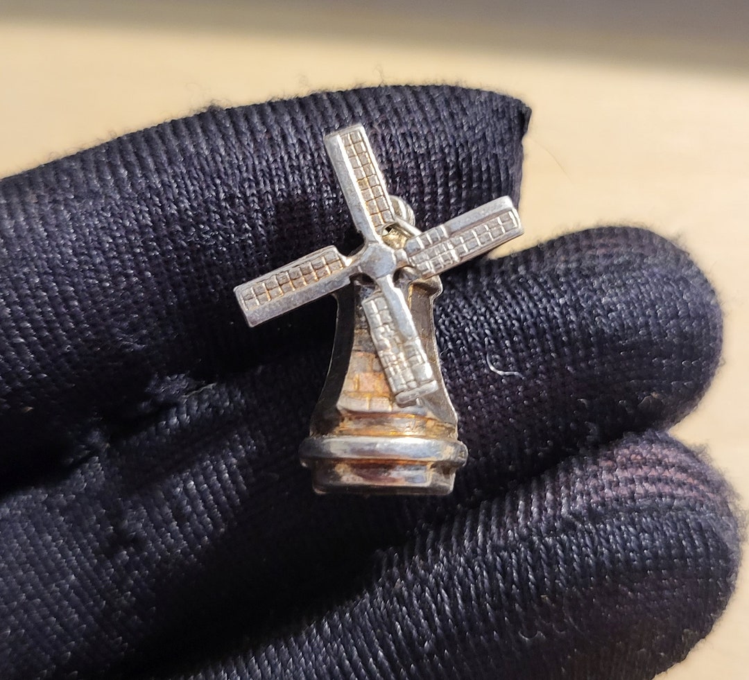 Vintage .800 Purity Silver Windmill Charm for Charm Bracelet With ...