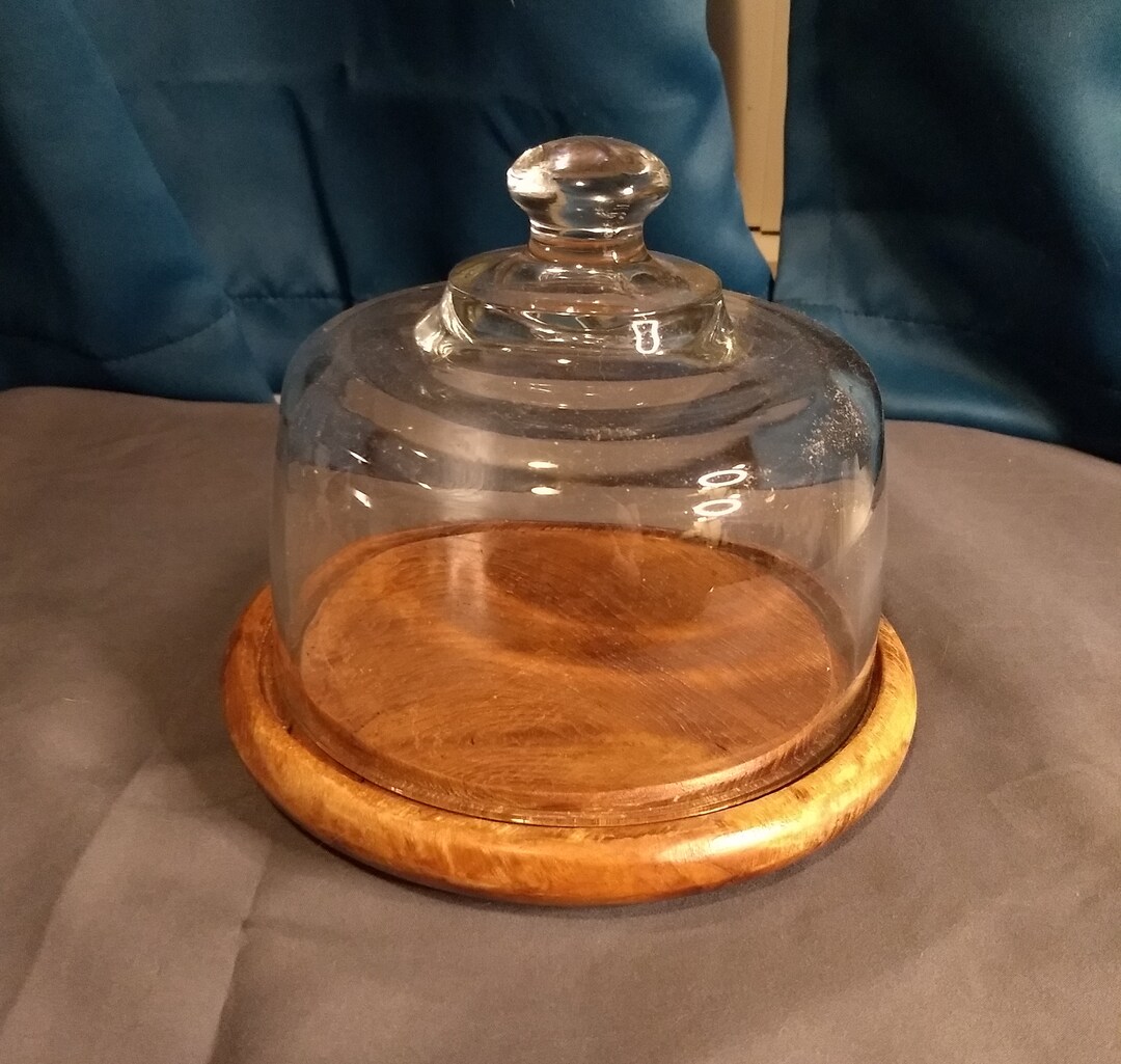 Gailstyn Sutton Genuine Teak Wood Cheese Serving Board With Glass Dome ...
