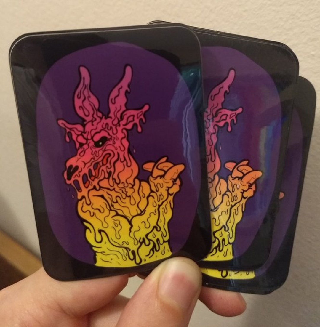 Goopy Slime Baphomet Goat Devil Demon Glossy Vinyl Stickers - Etsy
