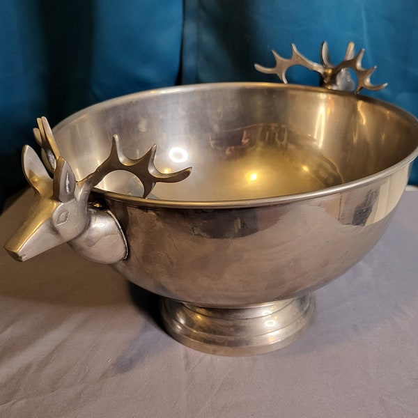 Metal Silverplate Punch Bowl - Etsy