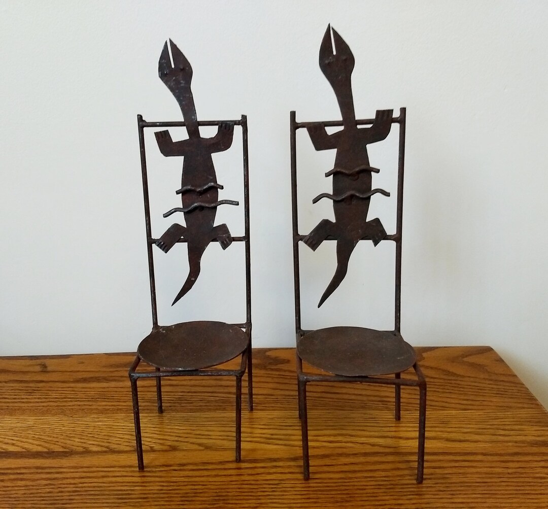 Rustic Southwest Style Metal Rust Colored Lizard Candleholder for ...