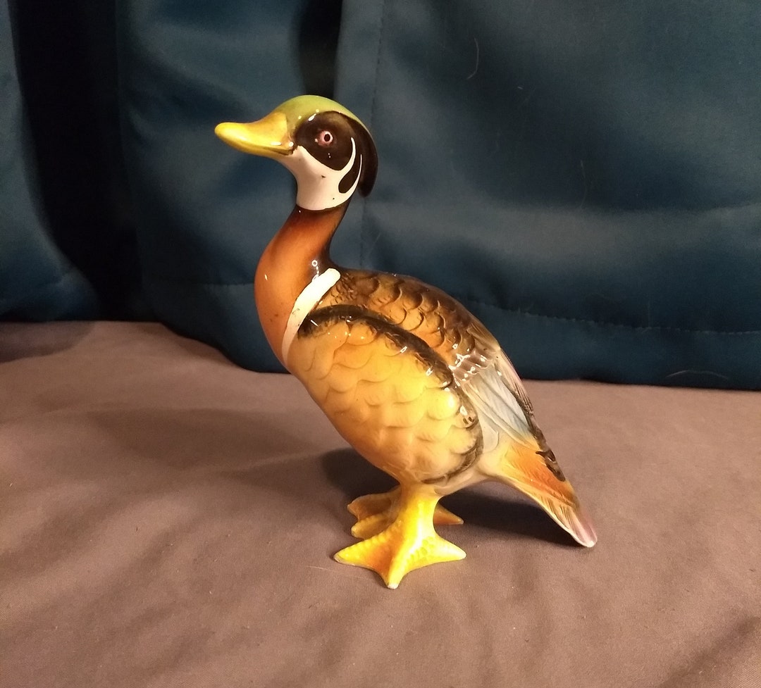 Vintage Porcelain Wood Duck Figurine (read Description!) - Etsy