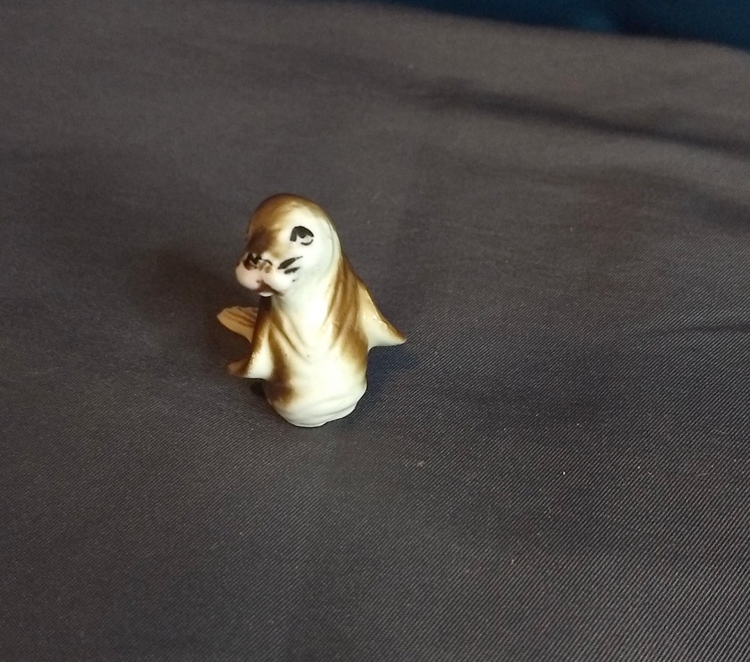 Miniature Porcelain Seal Figurine Vintage - Etsy