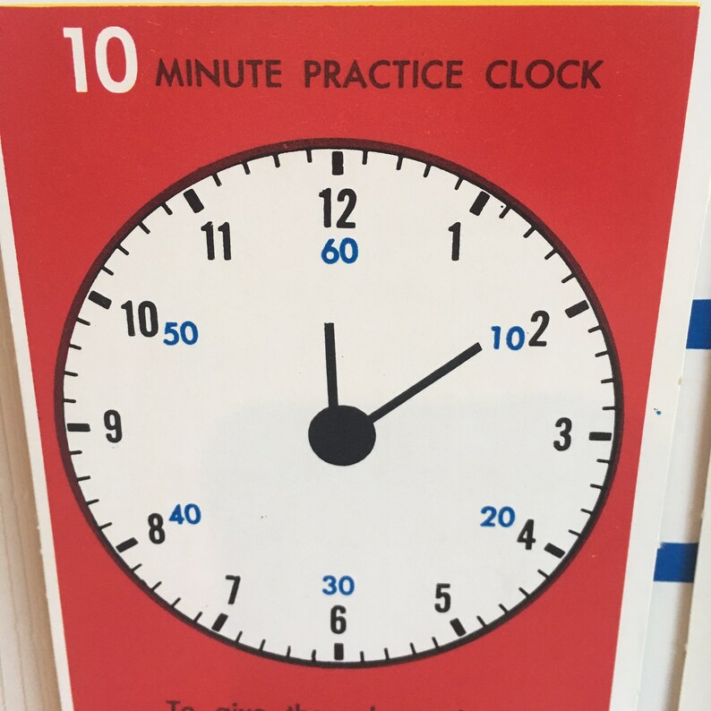 Vintage TELLING TIME Flash CARDS Educational Teacher's Aid Collectible ...