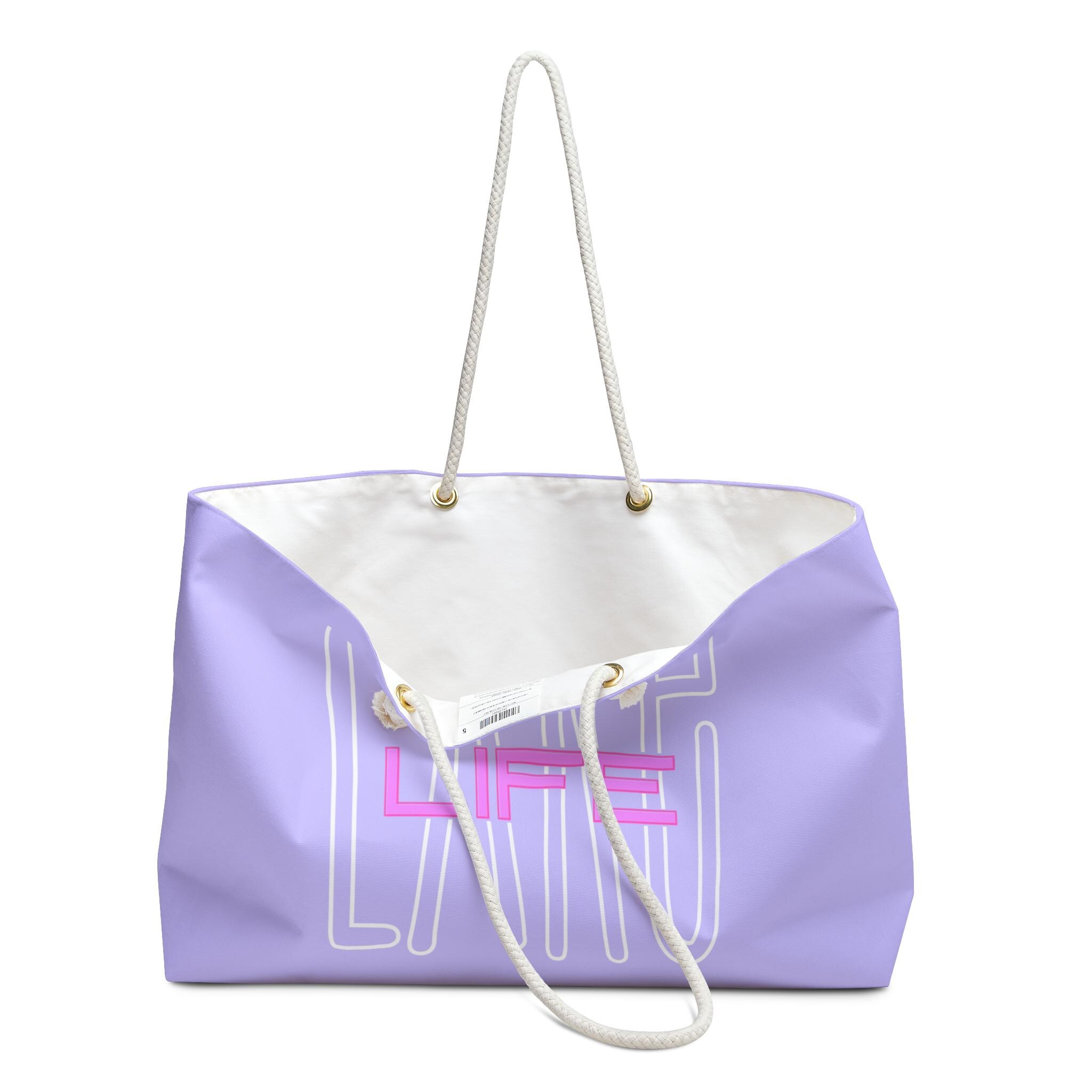 Lake Life Perfect Weekender, Lake Tote, Purple Beach Bag, Overnight ...
