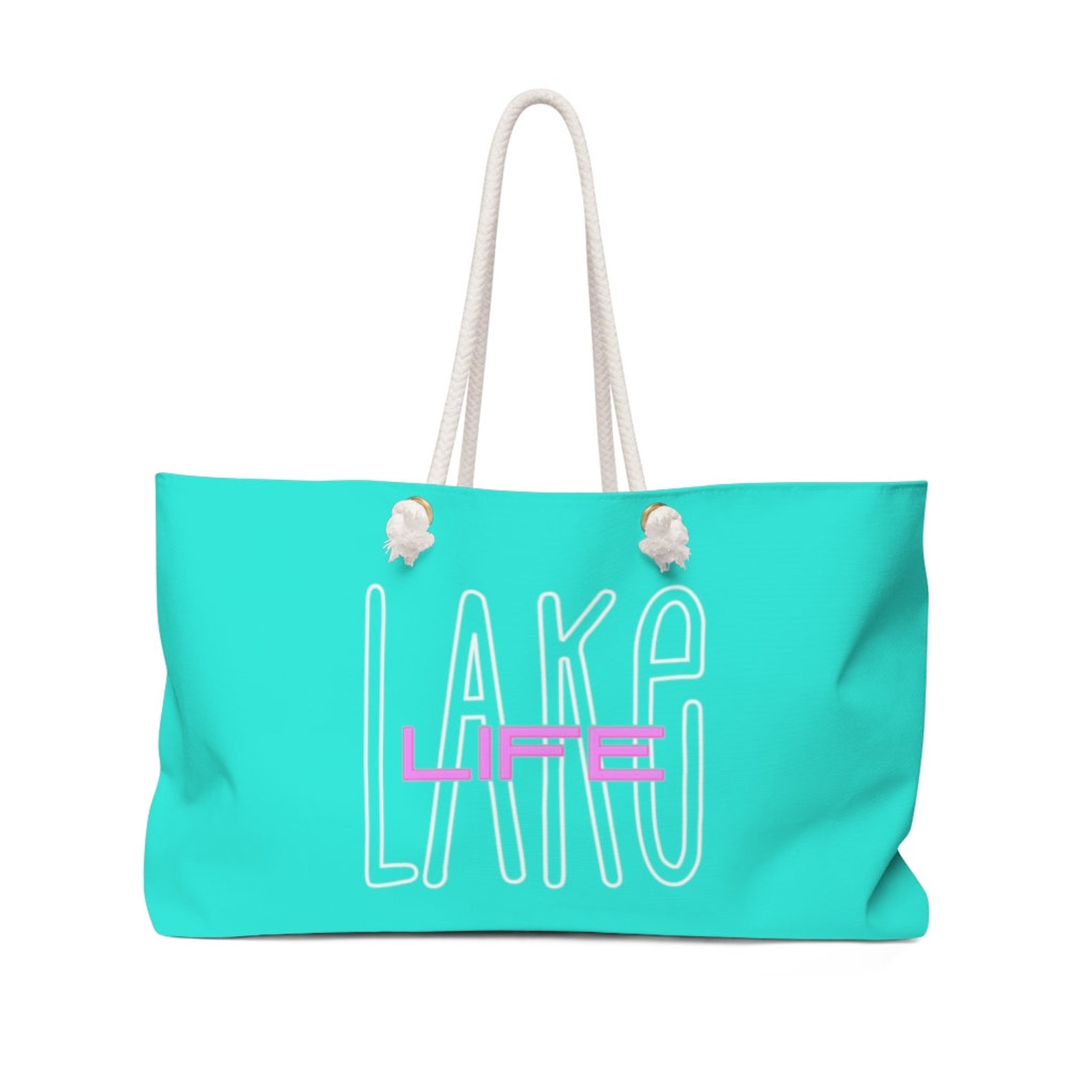 Lake Life Perfect Weekender Lake Tote Aqua Blue Weekender - Etsy
