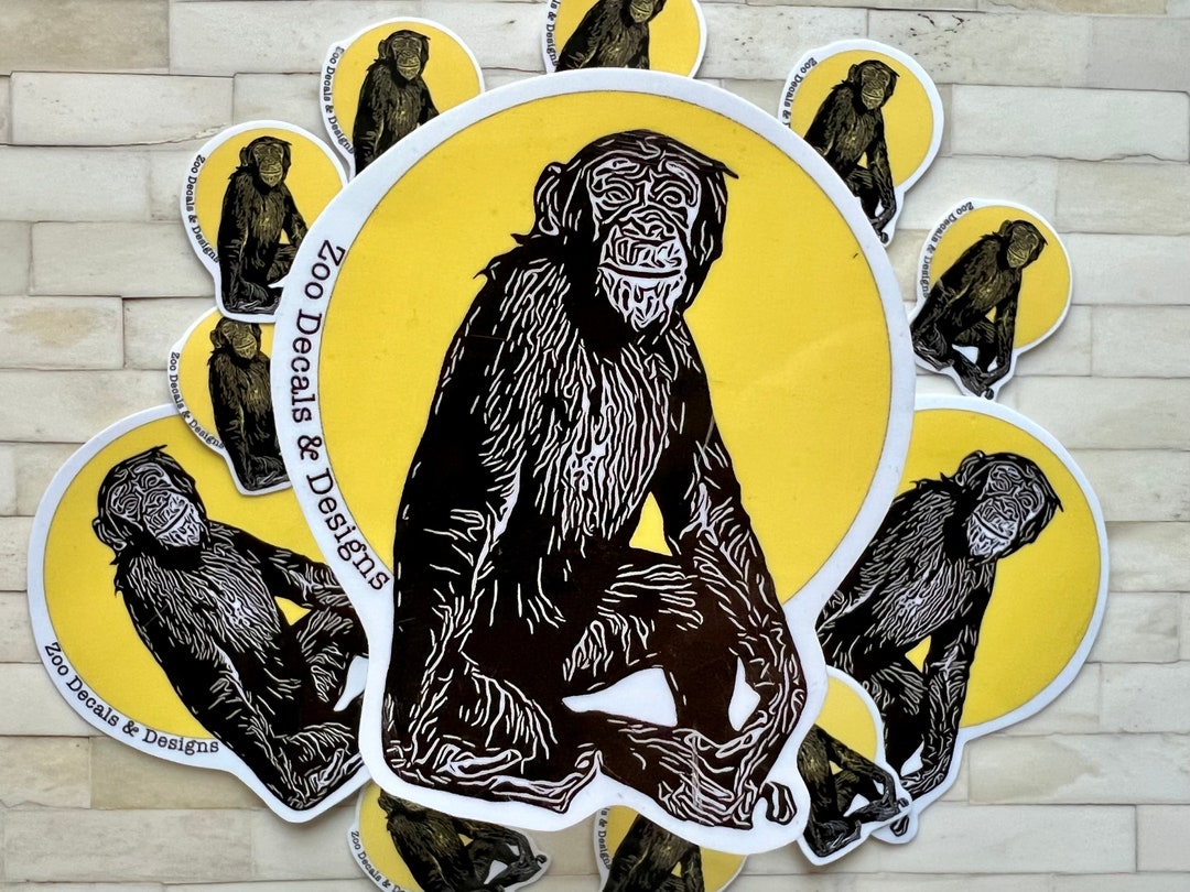 Chimpanzee Stickers - Etsy