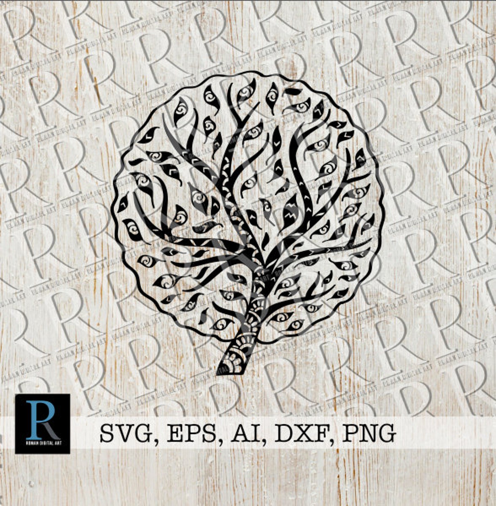 Zentangle Tree SVG Cut File Mandala Tree SVG Single Layered - Etsy