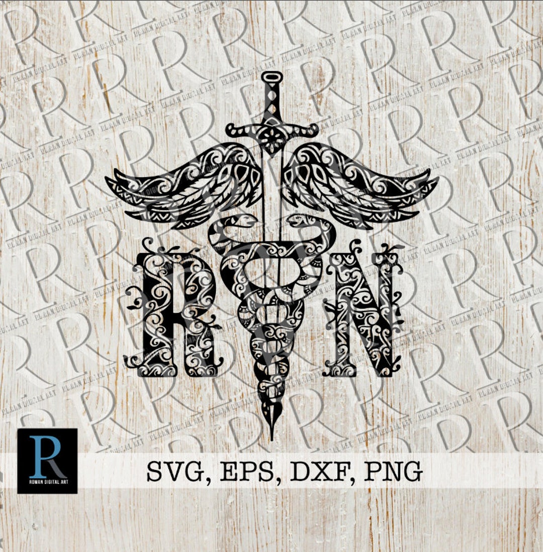 Registered Nurse SVG, Mandala Caduceus SVG, Nurse Symbol Cut File for ...