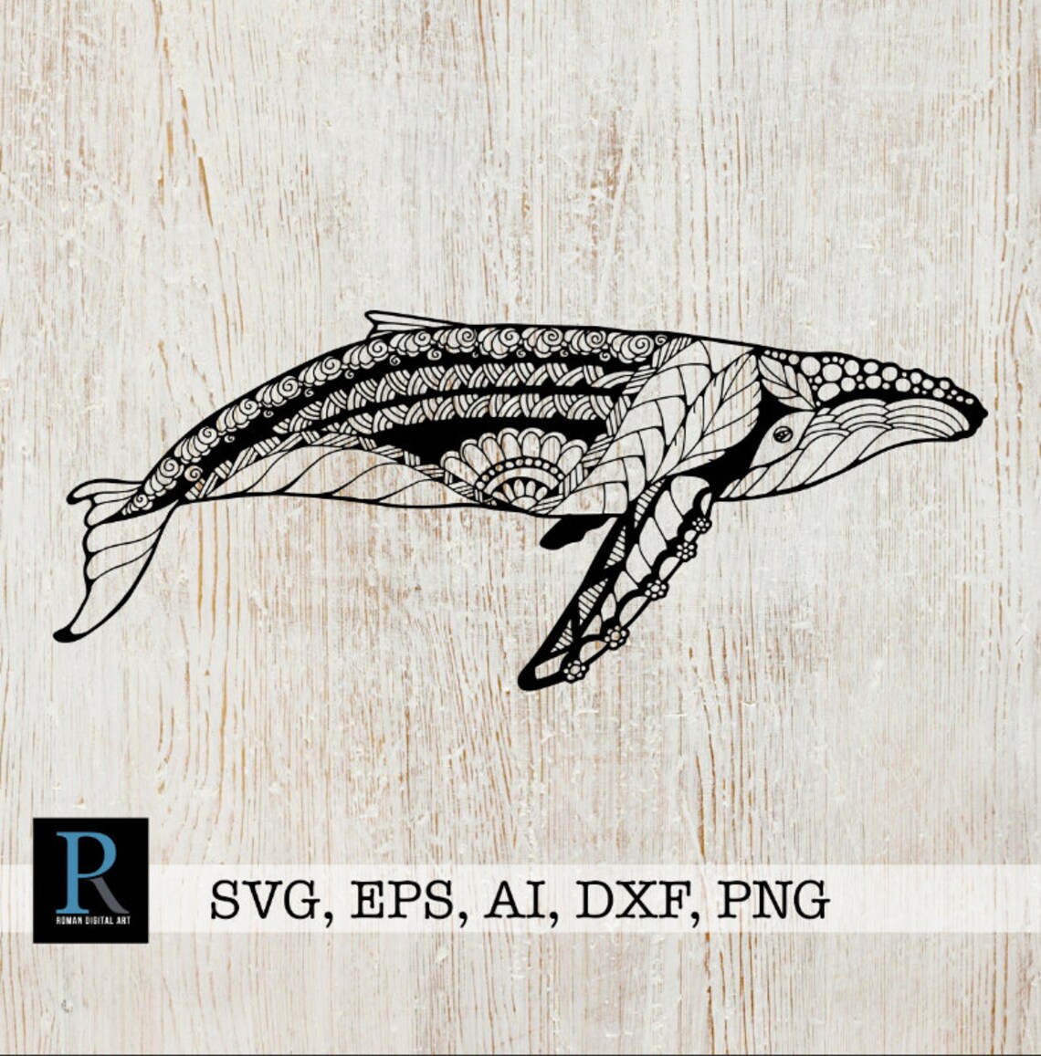 Zentangle Whale Svg Mandala Whale Svg Whale Cut File Whale | Etsy