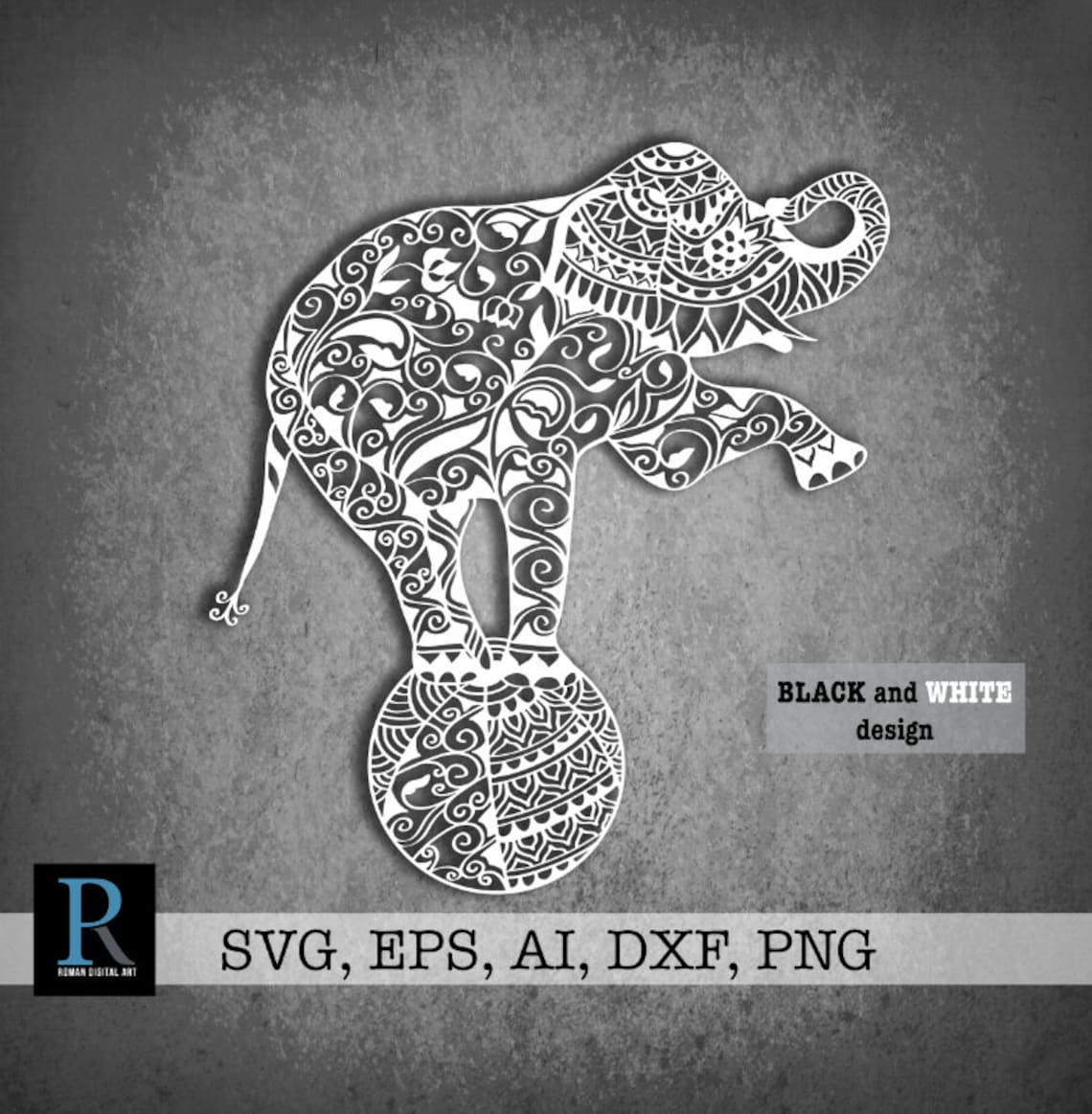 Zentangle Elephant SVG Mandala Elephant SVG Elephant SVG | Etsy