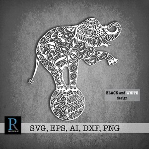 Zentangle Elephant SVG, Mandala Elephant SVG, Elephant SVG File ...