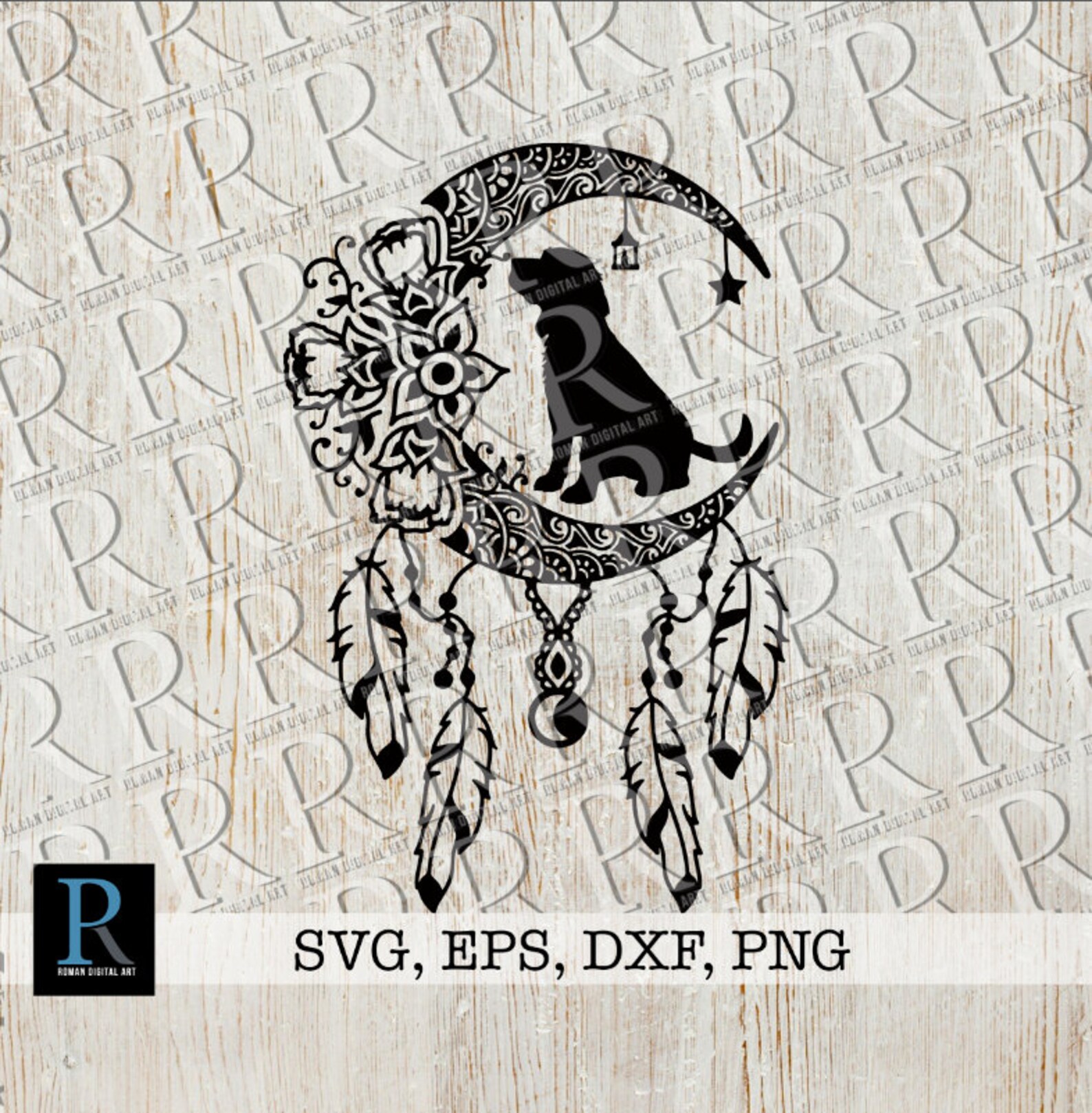 Dreamcatcher Moon SVG File Dog Dreamcatcher Beagle Cut File - Etsy