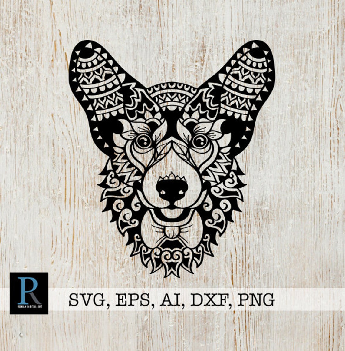 Mandala Corgi Dog SVG Zentangle Corgi Dog SVG Single Layered - Etsy