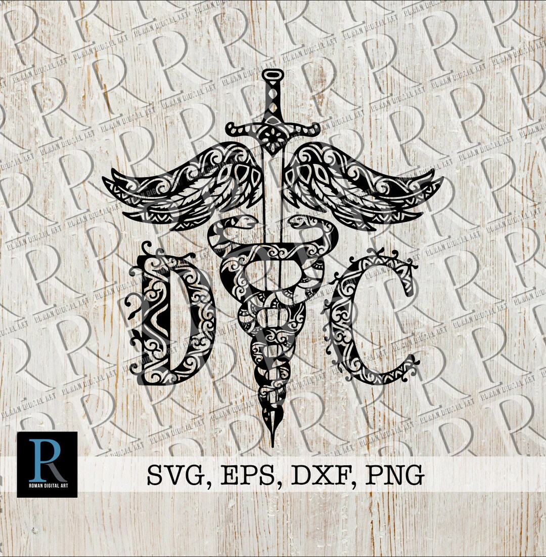 Chiropractor Caduceus Mandala SVG: Doctor Clipart Cut File - Etsy