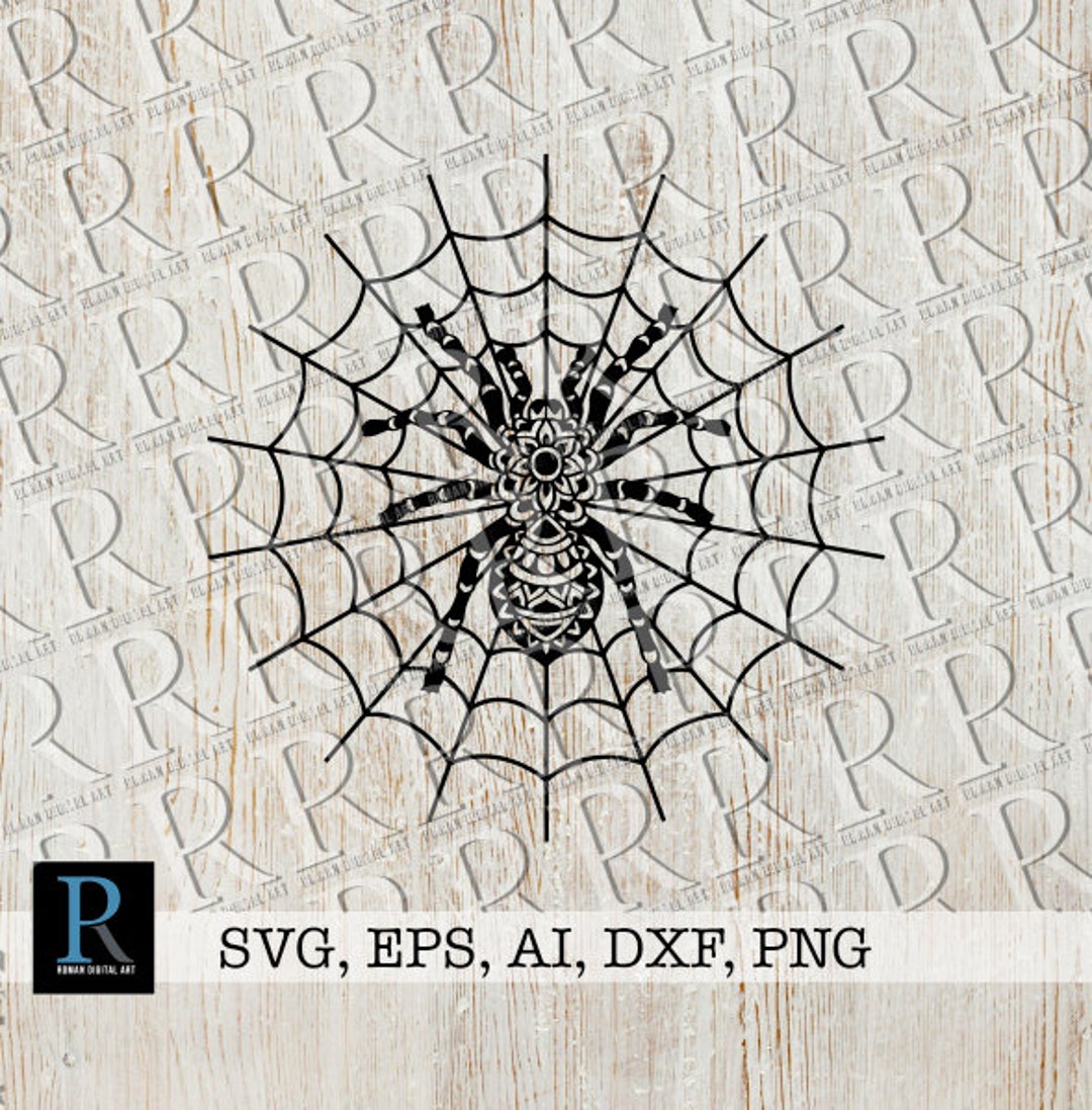 Zentangle Spider Web SVG File, Mandala Tarantula SVG Cut File, Spider ...