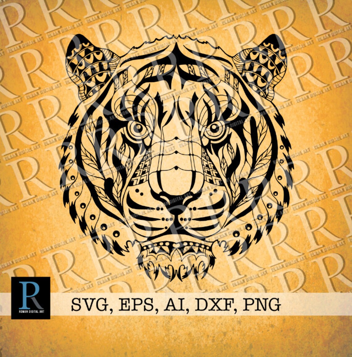 Zentangle Tiger SVG Mandala Tiger SVG Tiger for Cricut - Etsy