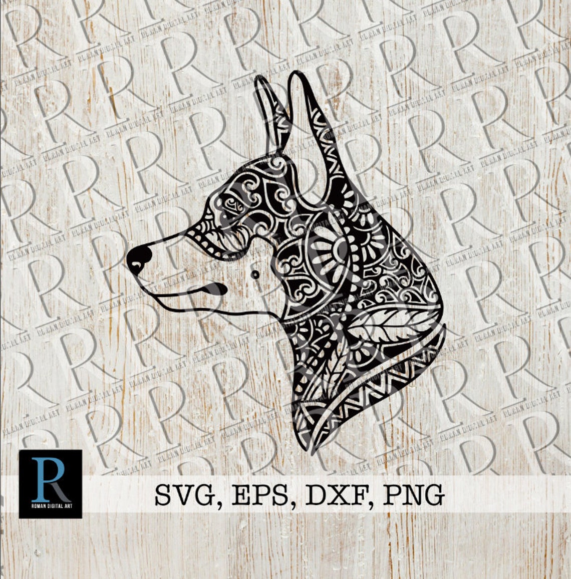 Mandala Miniature Pinscher SVG Zentangle Min Pin Cut File - Etsy