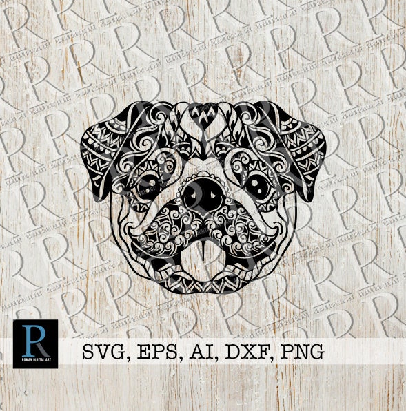 Mandala Pug SVG File for Cricut Projects and Silhouette - Etsy UK