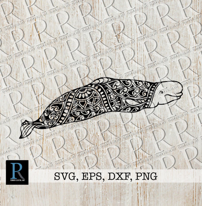 Beluga Whale SVG File Mandala Beluga SVG Zentangle Animal | Etsy