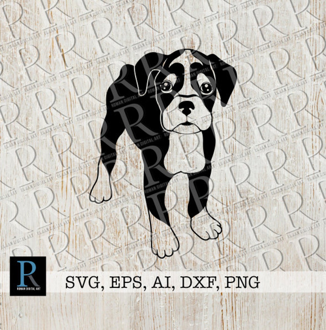 Boxer Dog Puppy SVG File, Boxer Dog Cut File, Boxer Cricut SVG, Boxer ...