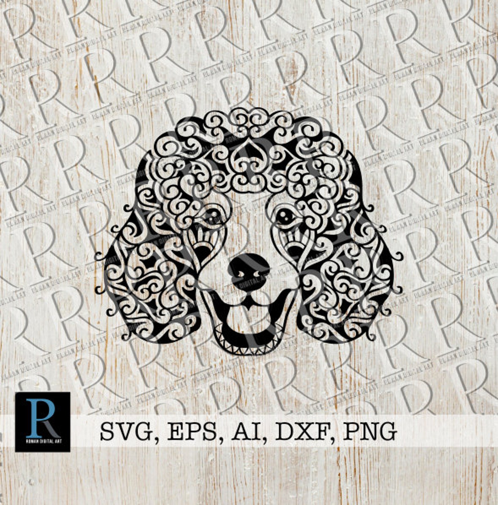 Standard Poodle SVG Cut File Zentangle Poodle SVG Single - Etsy