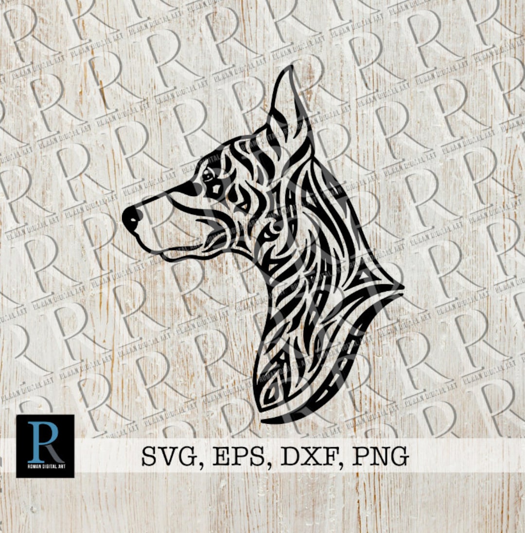 Doberman SVG File, Cricut Doberman Clipart, Dog Silhouette Design ...