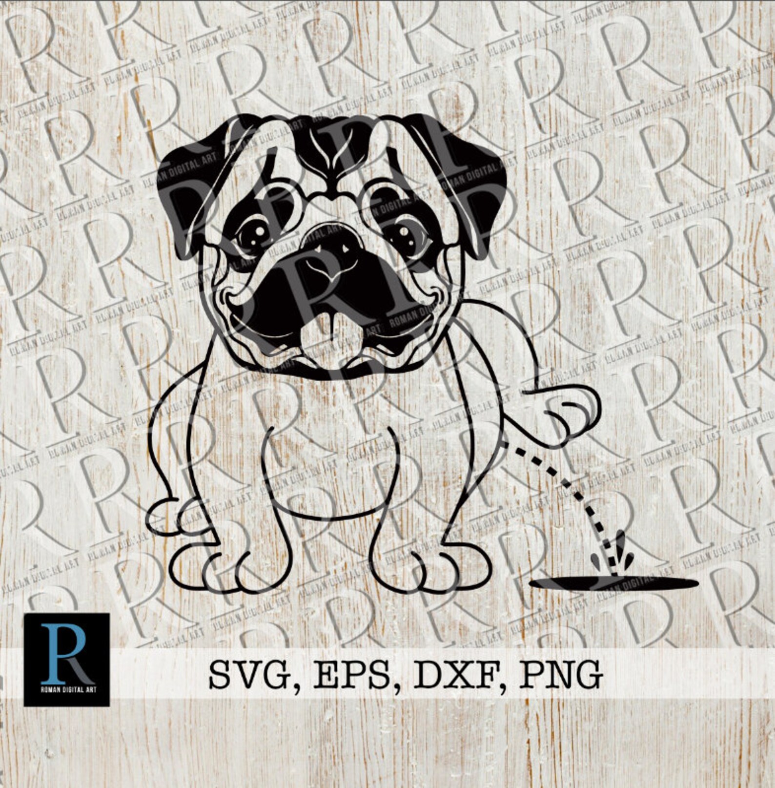 Pug SVG Cricut File Pug Peeing SVG Funny Pug Cut File Pug - Etsy