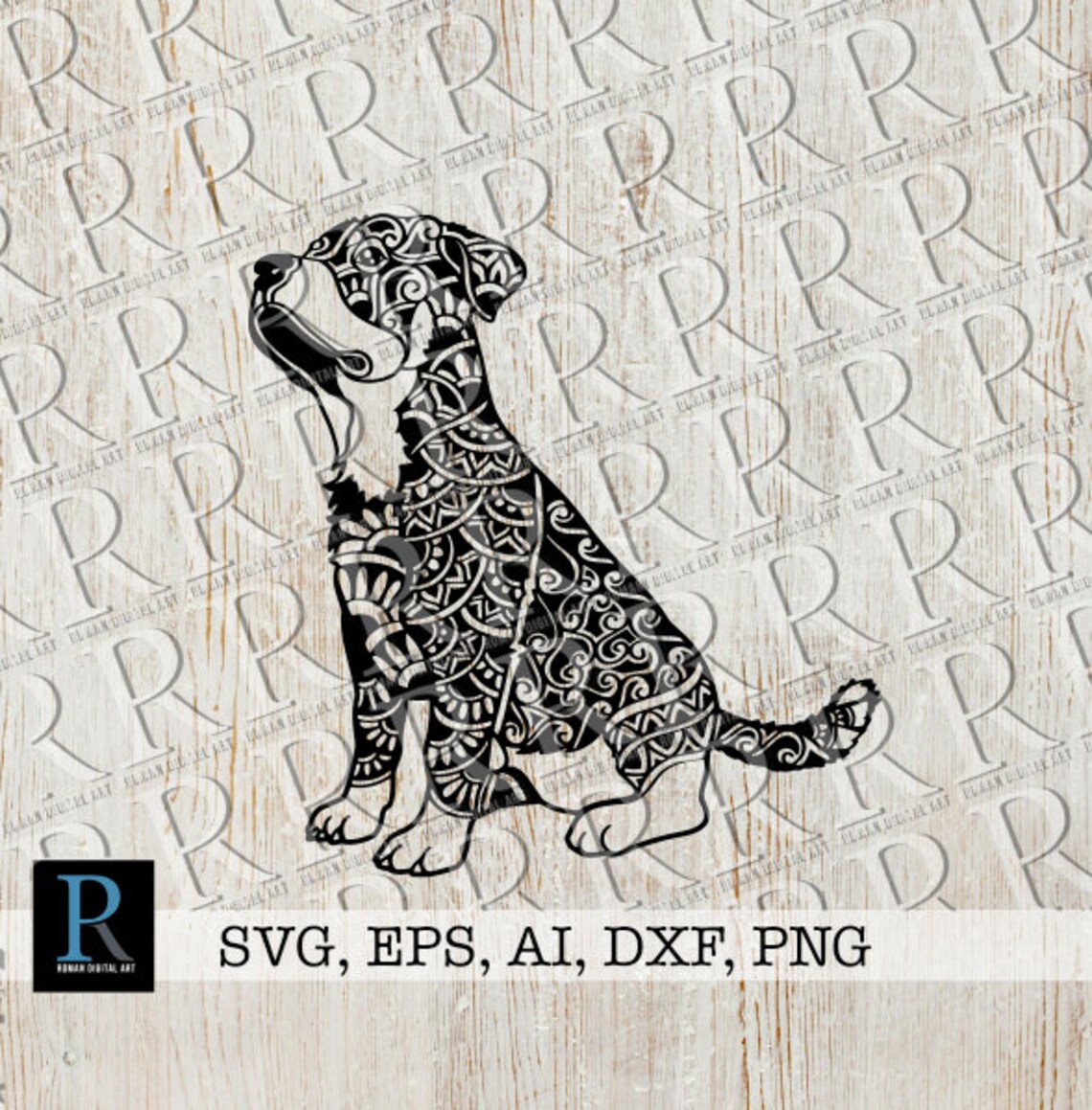 Zentangle Rottweiler SVG Rottweiler Sitting SVG Mandala - Etsy