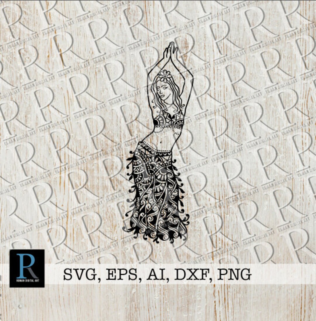 Zentangle Belly Dancer SVG: Mandala Woman Dancing File - Etsy