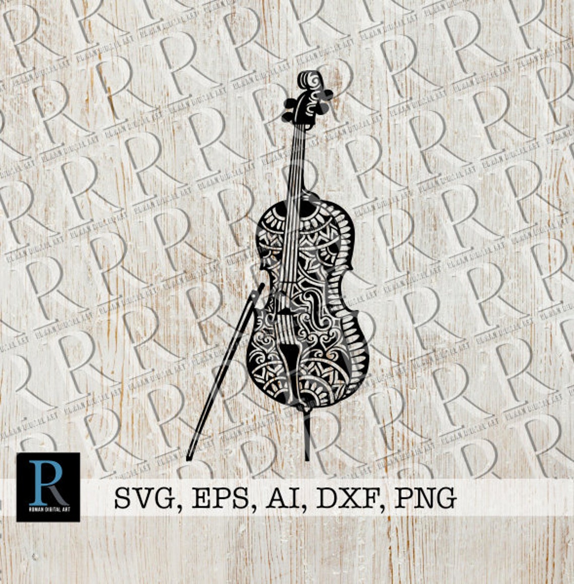 Mandala Cello SVG File Zentangle Cello SVG Violoncello SVG - Etsy