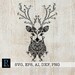 Zentangle Deer SVG, Mandala Deer SVG, Reindeer SVG, Deer Cricut Svg ...