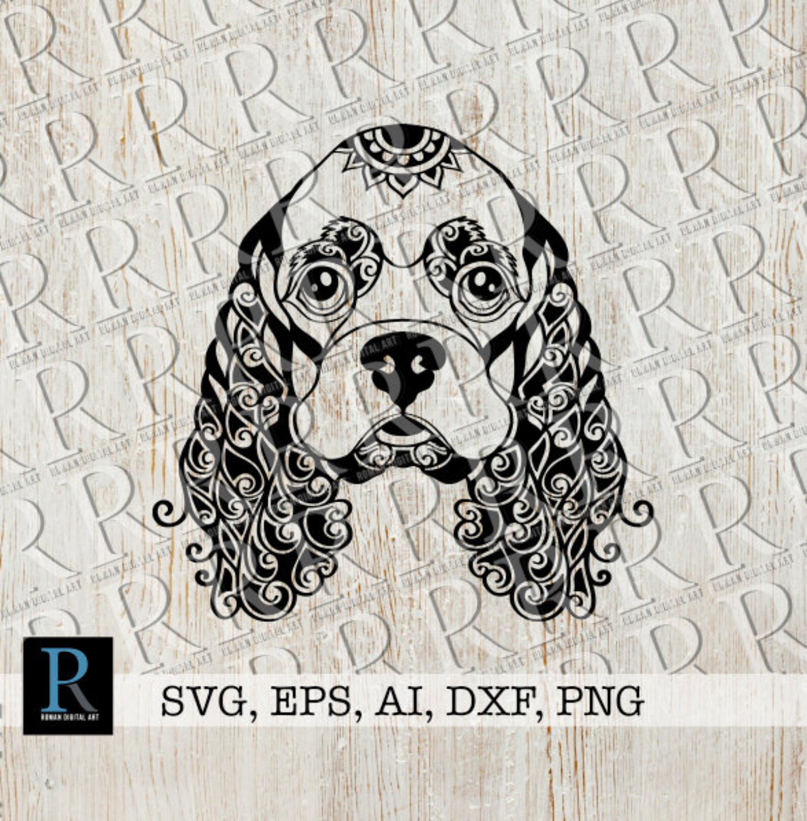Mandala American Cocker Spaniel SVG File Zentangle Dog Cut - Etsy