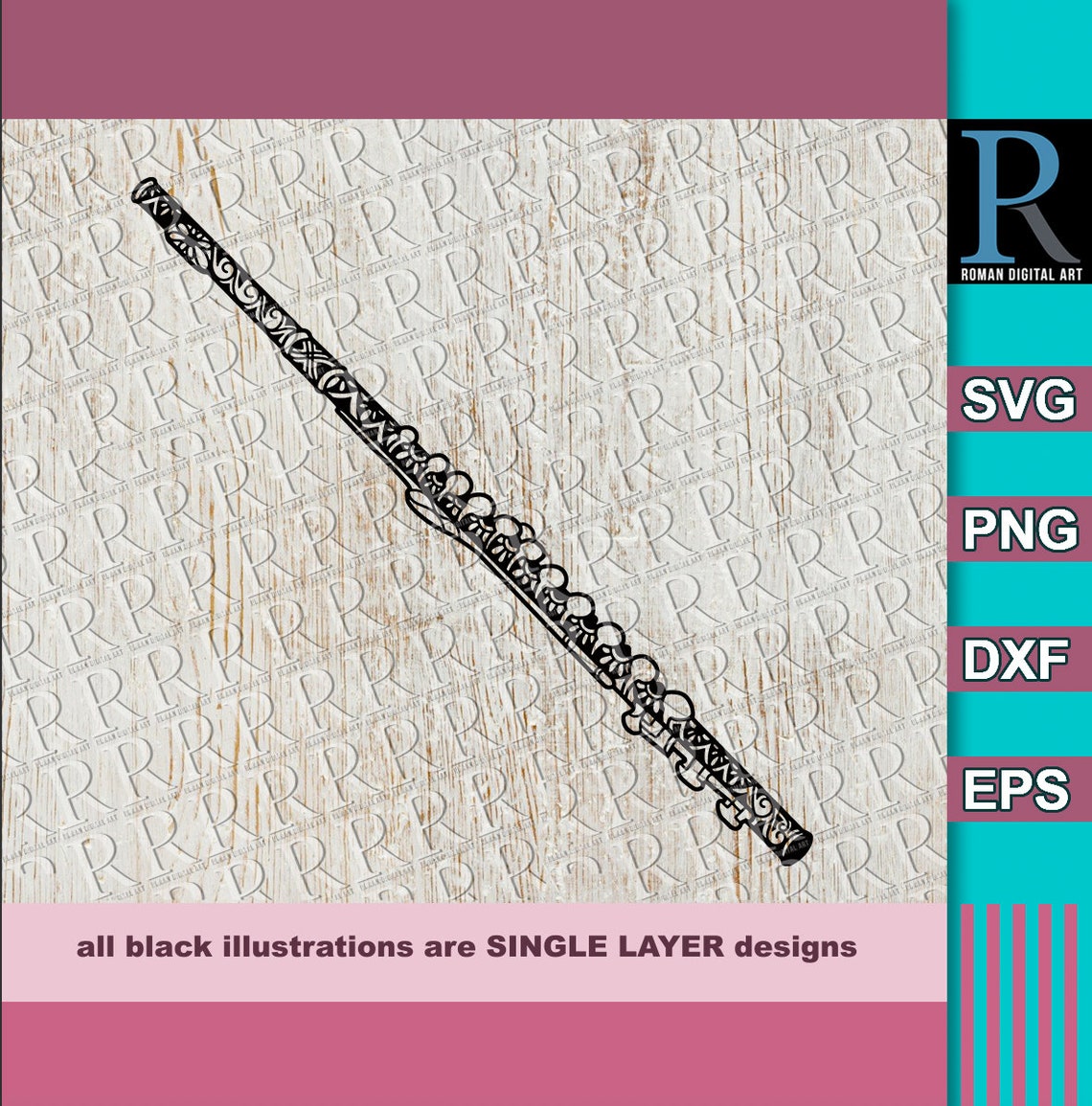 Flute SVG File Mandala Flute Svg Flute Clipart Flute - Etsy